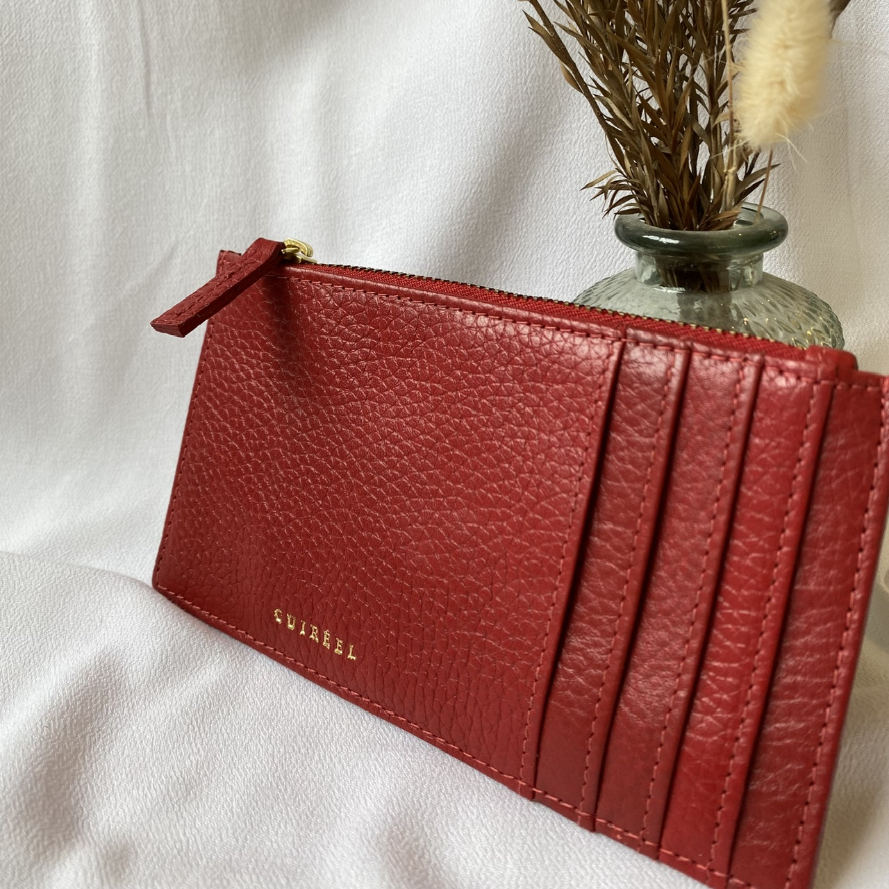 Porte feuille en cuir véritable/femme